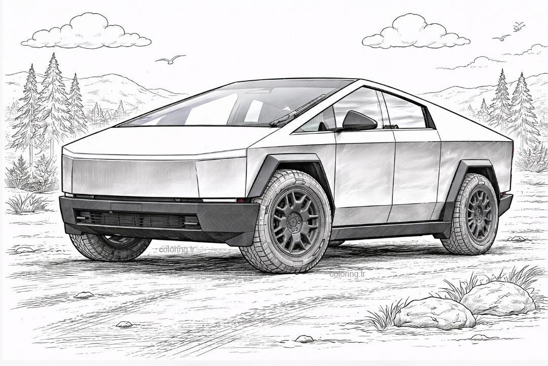 Tesla CyberTruck Boyama Sayfası